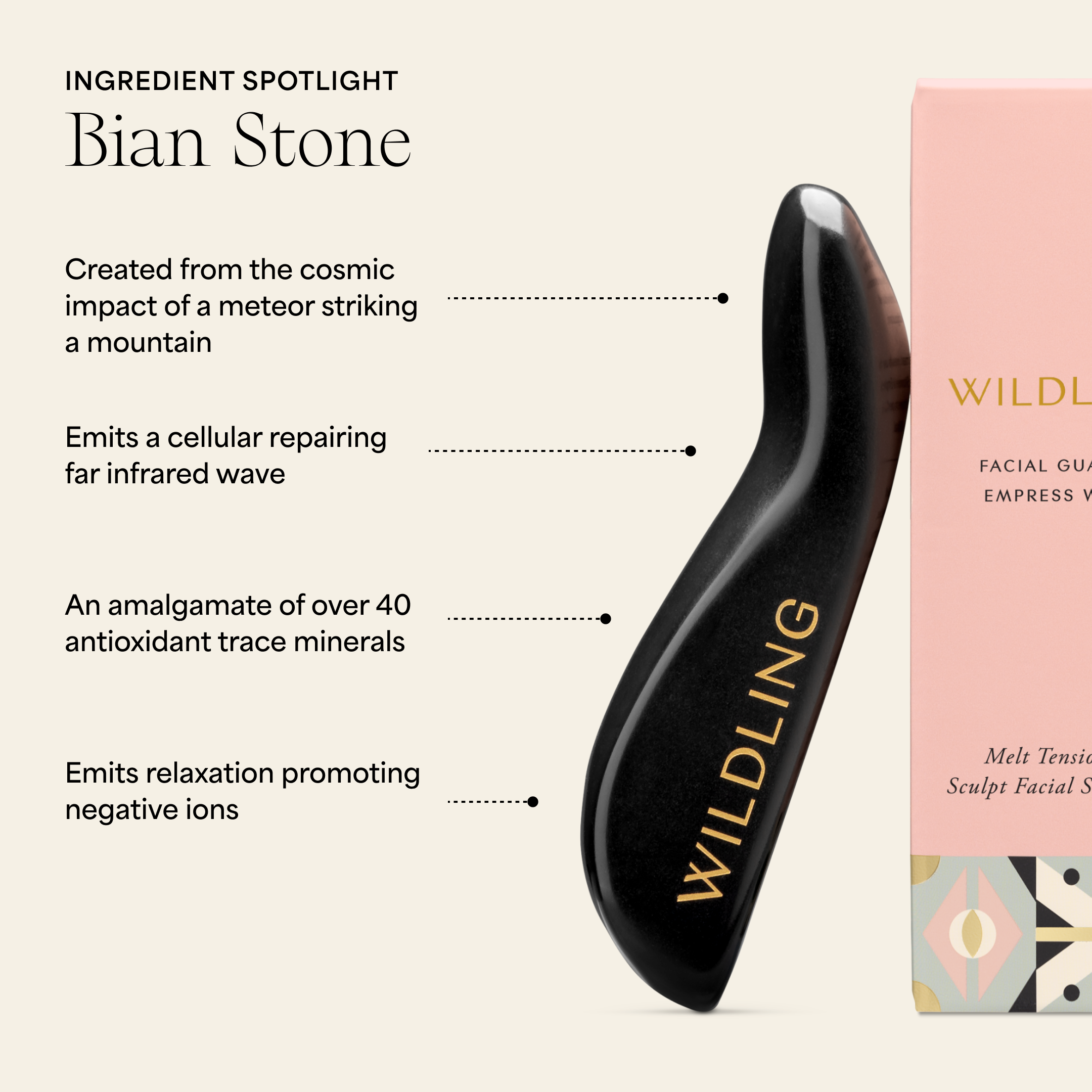 Empress Wand Gua Sha Custom Crafted Bain Stone Tool | Wildling